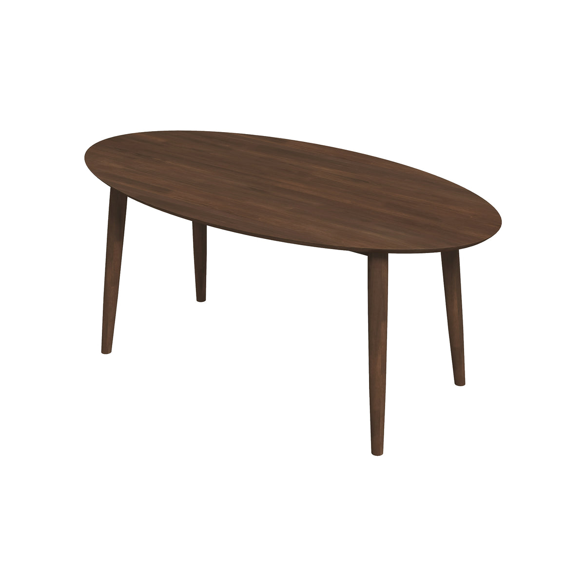 Ada Mid Century Modern Style Solid Wood Walnut Oval Dining Table ...