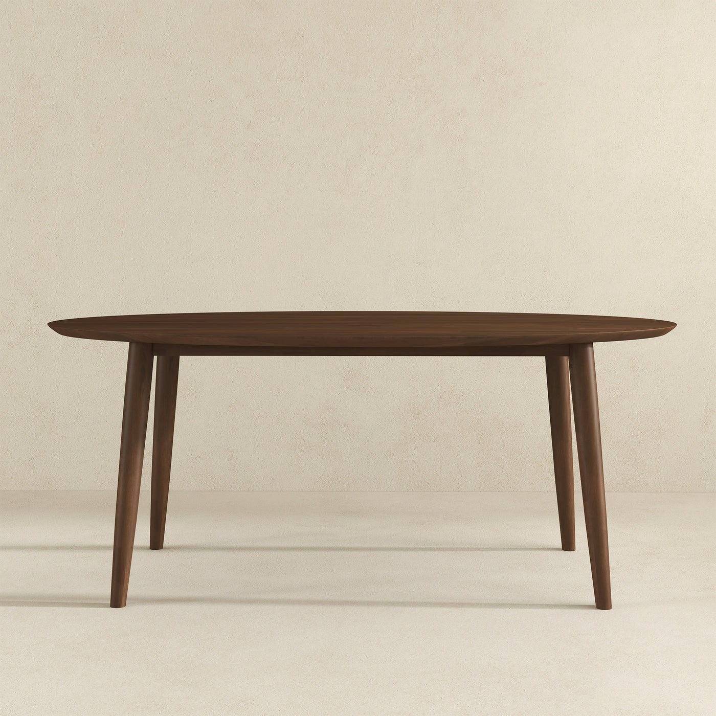 Ada Mid Century Modern Style Solid Wood Walnut Oval Dining Table ...