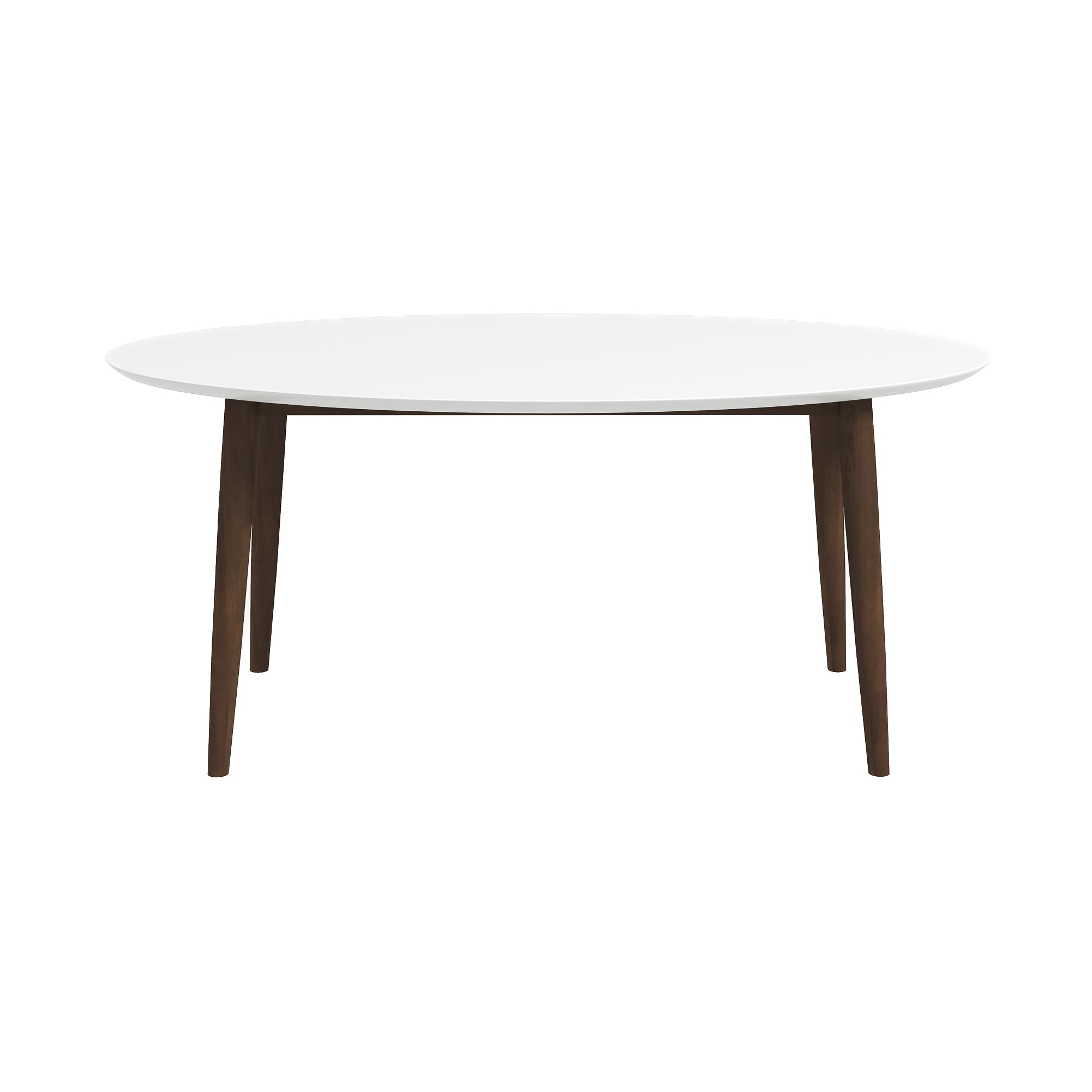 Ada Mid Century Modern Style Solid Wood White Top Oval Dining Table ...