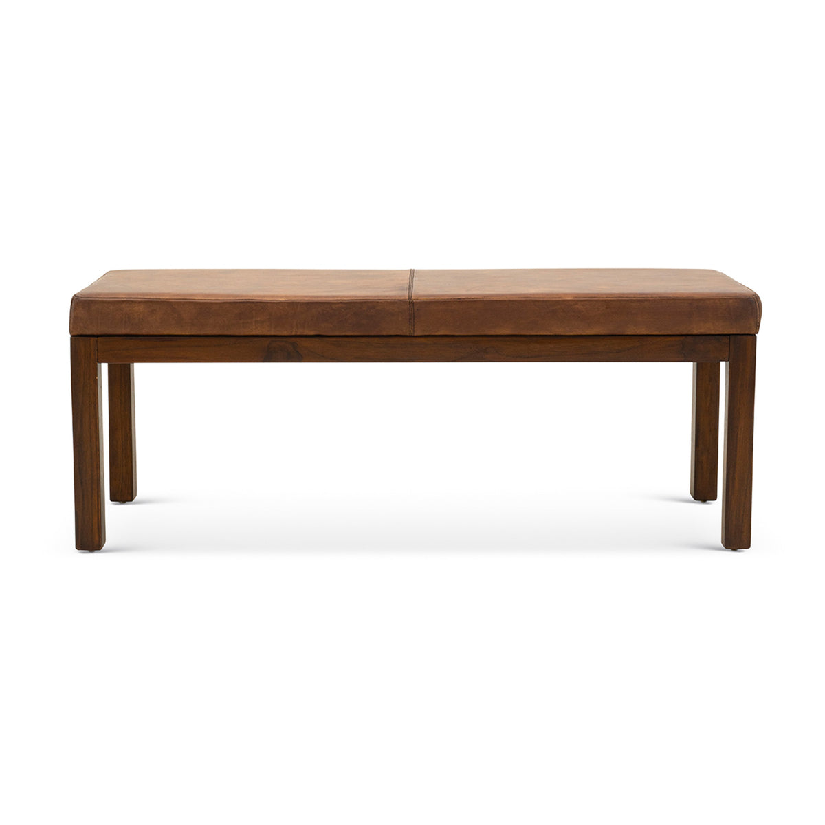 Austin Hand Stitching Cognac Tan Leather Bench | Ashcroft Furniture ...