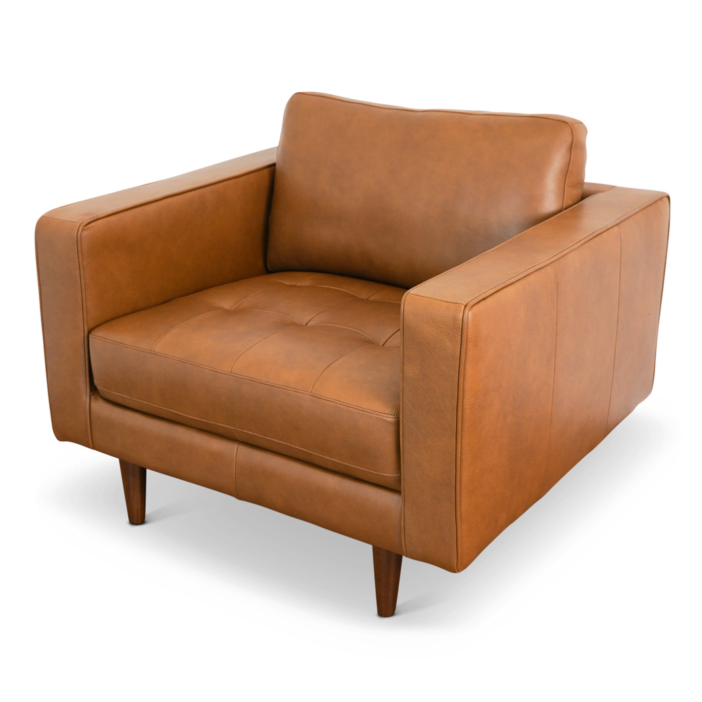 Catherine Leather Lounge Chair (Tan Leather) — ashcroftfurniture.com