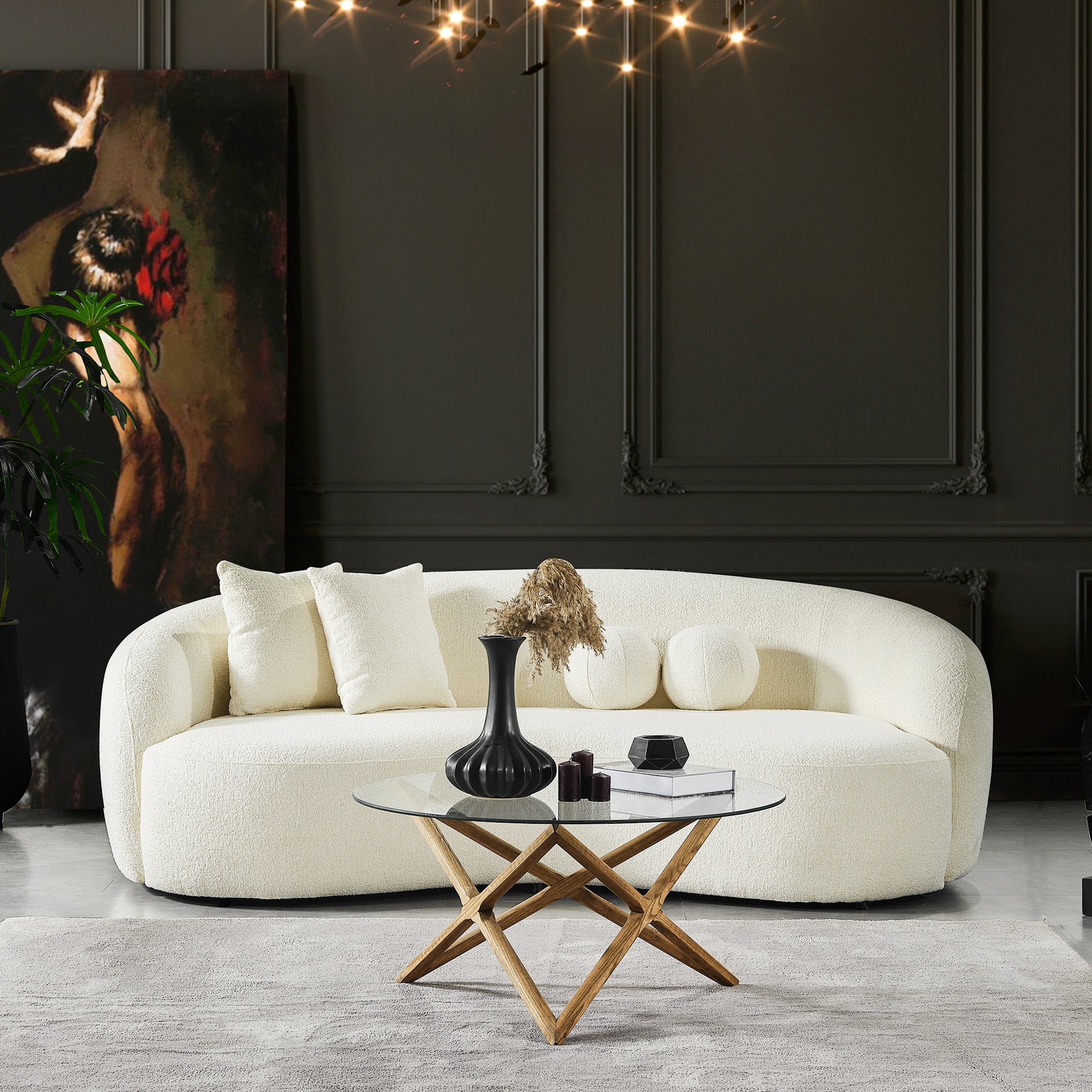 Drake Japandi Style Curvy Ivory Boucle Sofa | Ashcroft Furniture | — ashcroftfurniture.com