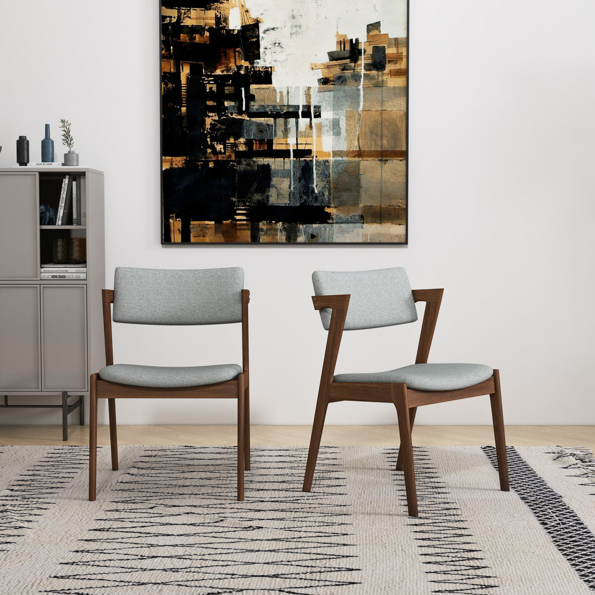 Edwin Light Gray Fabric Dining Chair (Set Of 2) — ashcroftfurniture.com