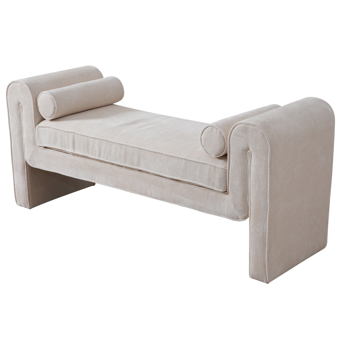 Regent Bench in Cream Chenille — ashcroftfurniture.com