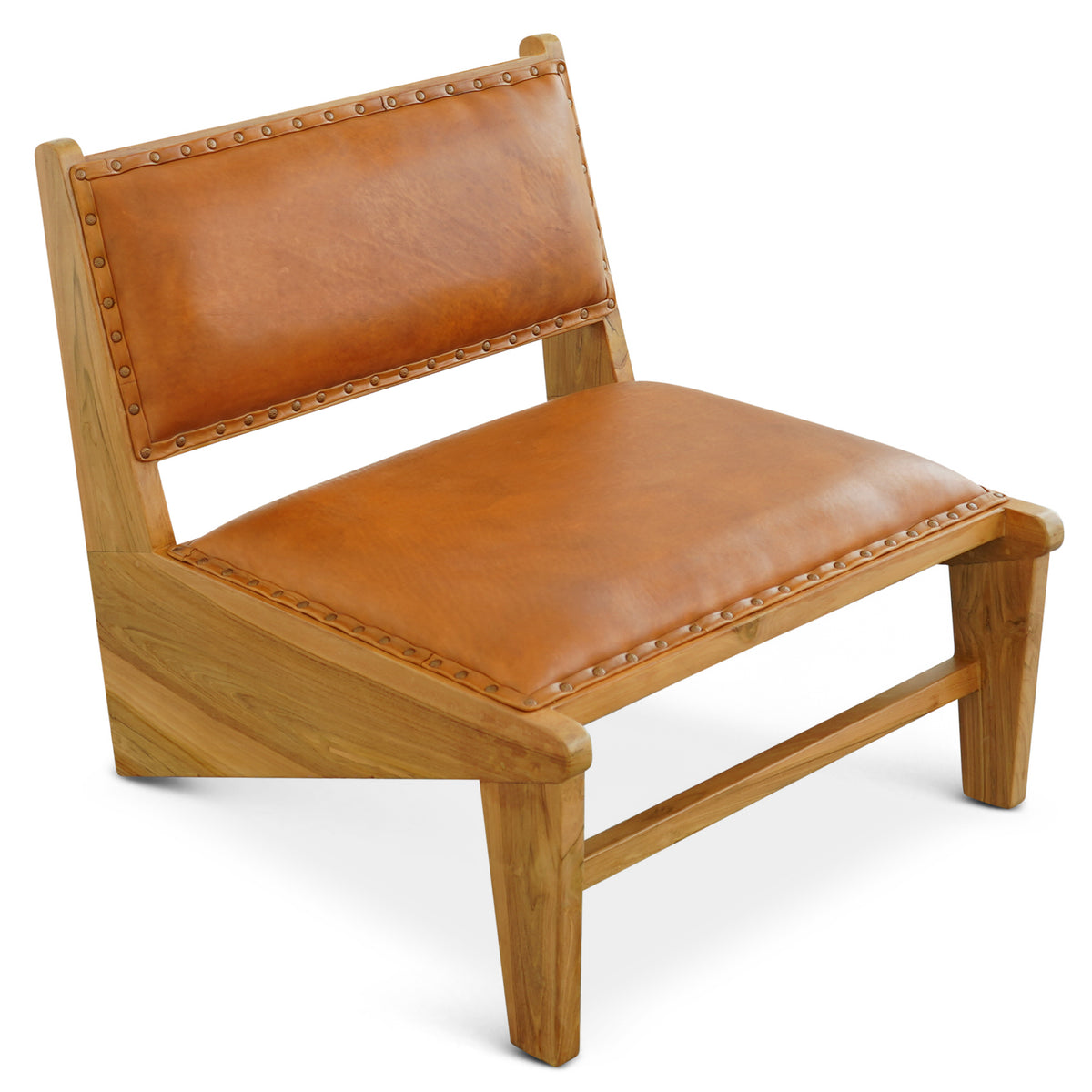Talon Solid Wood Tan Leather Lounge Chair — ashcroftfurniture.com