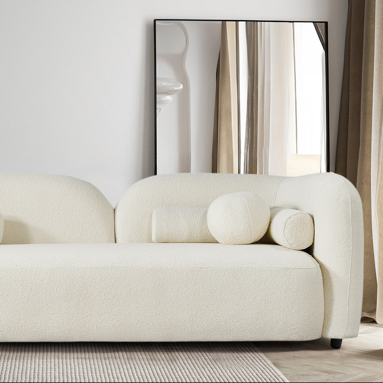 Donna Japandi Style Ivory Boucle Sofa | Ashcroft Furniture ...