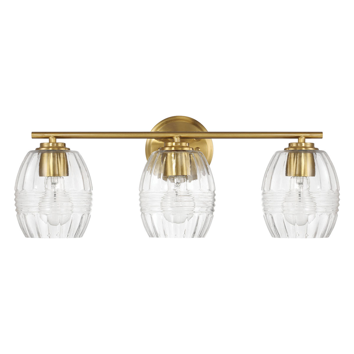 Luster Three Lights Vanity With Clear Glass Mirror Wall Lamp - Satin B ...