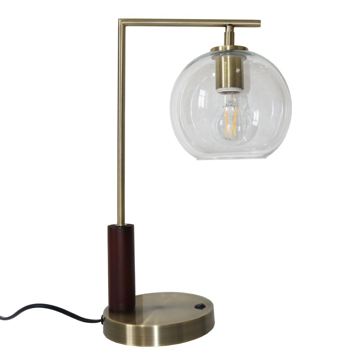 Wander Right Angle Glass Table Lamp - Bronze — ashcroftfurniture.com